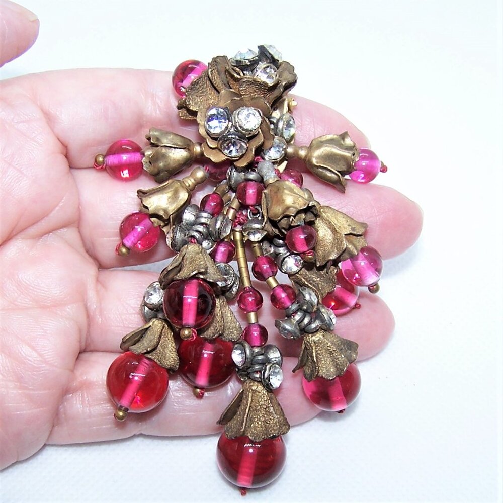 Unsigned Miriam Haskell- Frank Hess Dress Clip - Fur … - Gem